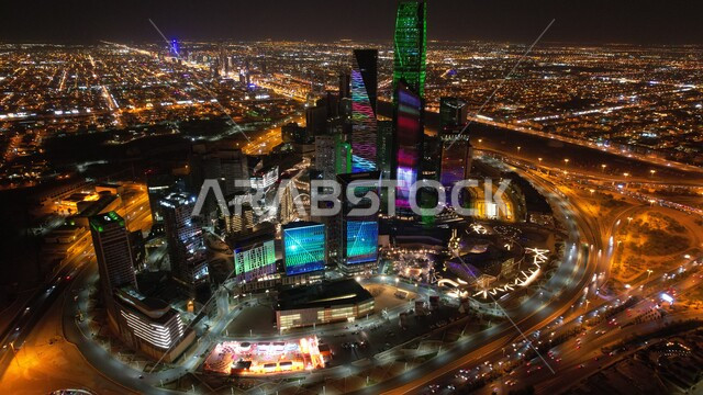 King Abdullah Financial Center (KAFD) in Riyadh, Saudi Arabia, towers ...