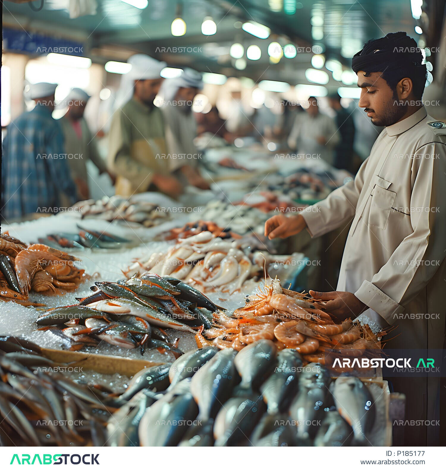 Popular markets for fresh fish next to the port, professional fishing ...