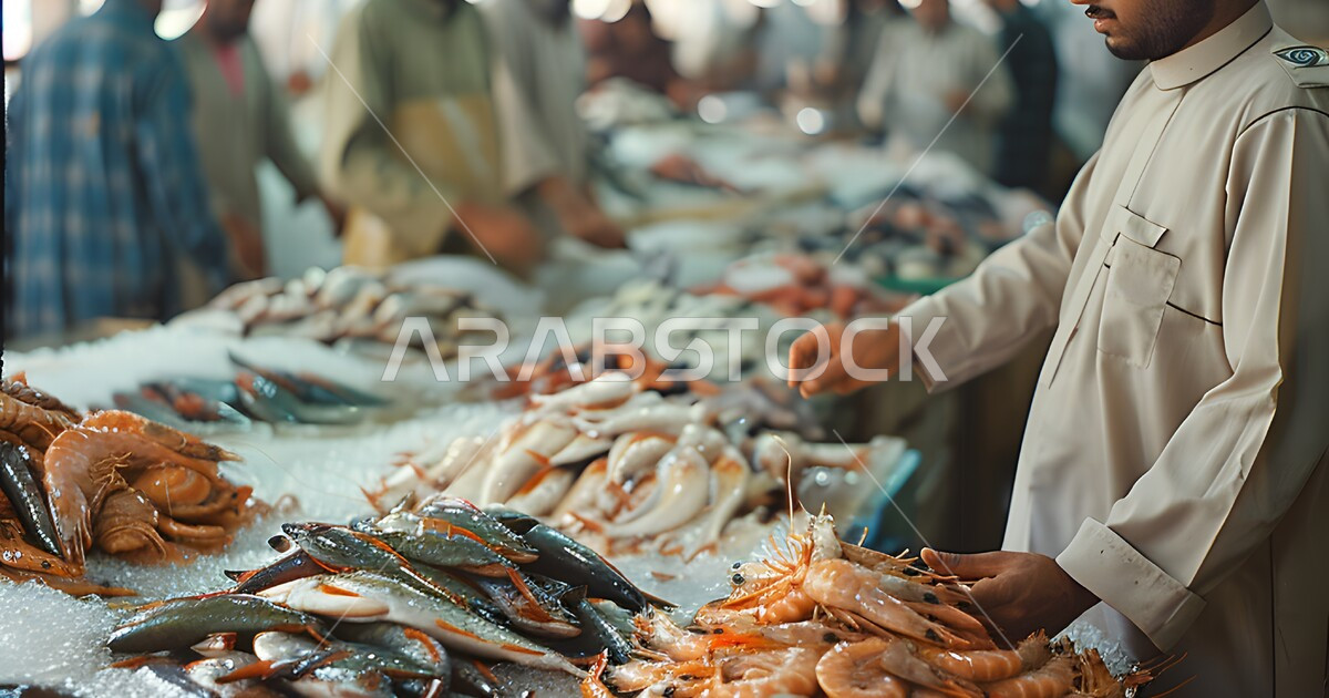 Popular markets for fresh fish next to the port, professional fishing ...