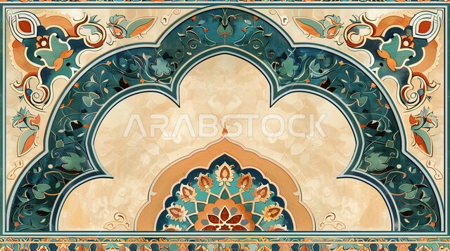 Islamic decorations and decorations in the form of an arch, an ornate ...
