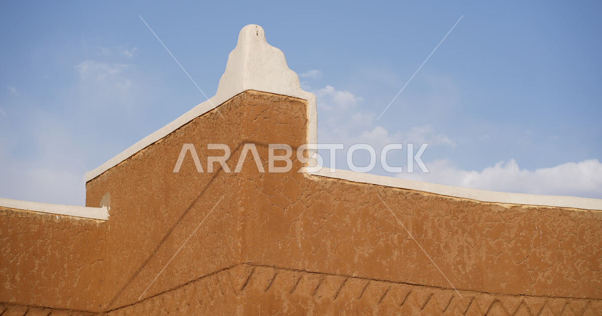 Old mud heritage buildings in the heritage village of Ushaiger in "Al ...