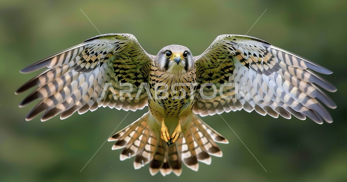 A sharp-sighted falcon in the Emirati deserts, taming and training ...