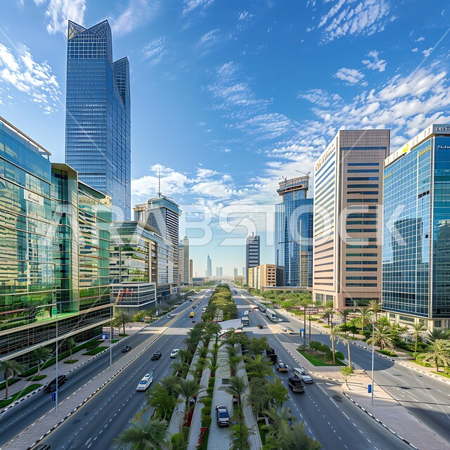 Commercial and economic buildings, urban growth and progress of towers ...