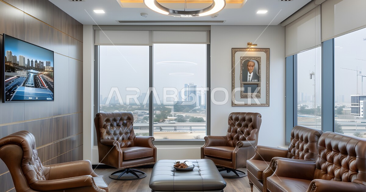 غرفة معيشة مع أثاث منزلي فاخر، ديكور داخلي راقي للفلل والشقق السكنية في ...