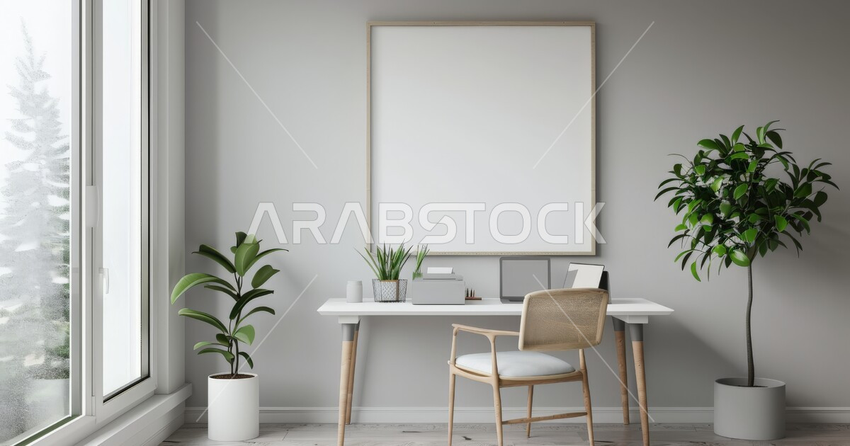 Office rooms with elegant interior designs and decorations with simple ...