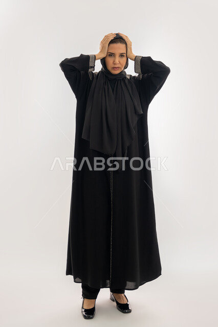 Expressions of shock and desire for revenge, close-up portrait of a ...