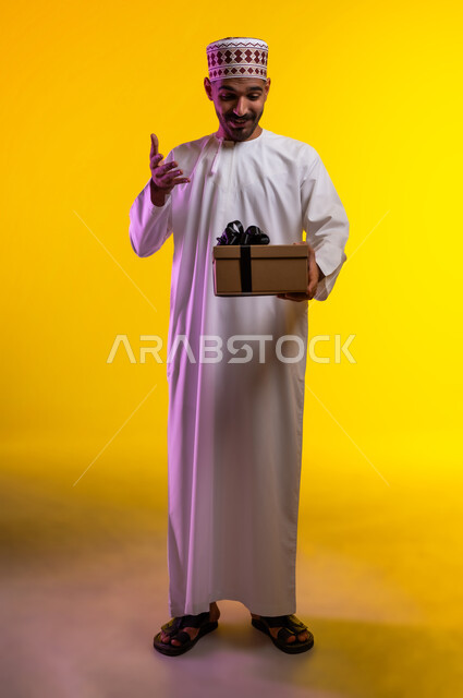 Facial gestures indicating enthusiasm to know what is inside the gift ...