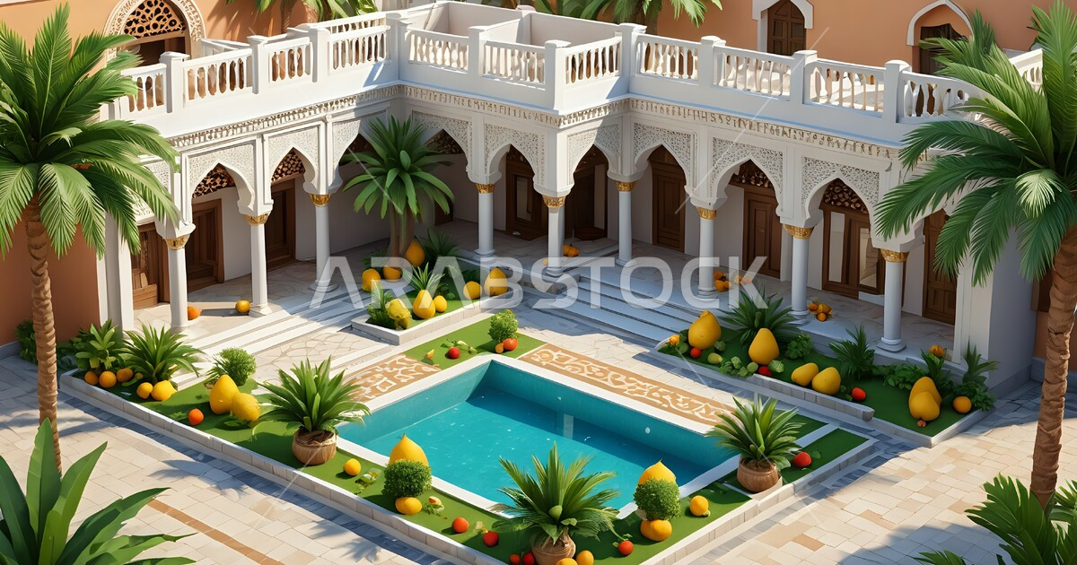 Three-dimensional designs for an Arab building in Saudi Arabia ...