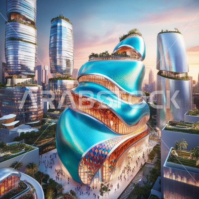 Displaying future engineering designs for skyscrapers and resorts, the ...