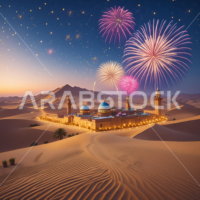 Colorful firecrackers and fireworks at night, traditional designs to ...