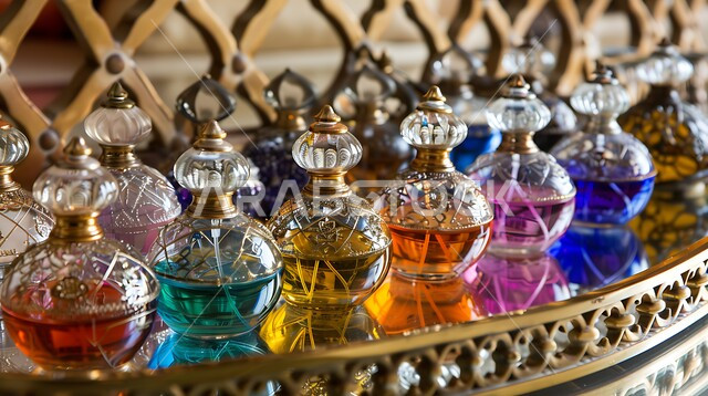 Shops selling Arabic perfume and incense, shopping in the popular tourist markets in the Kingdom ...