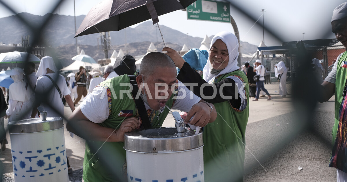 Providing water to pilgrims continuously in hot weather, a destination ...