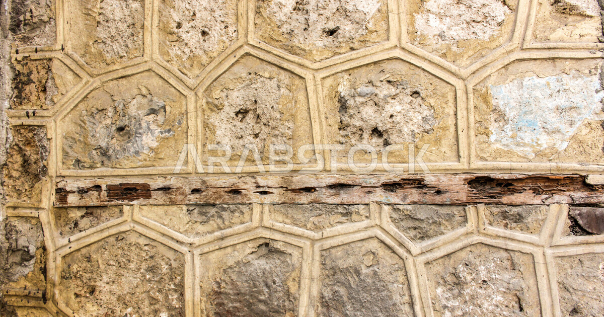 Old stone wall in the historical city of Jeddah, Makkah Al-Mukarramah ...