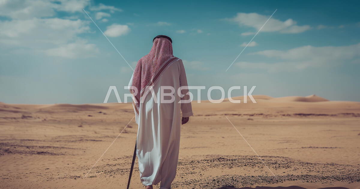 Walking in the desert and natural areas, the concept of Arab ...