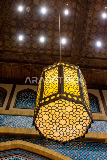 Traditional metal lamp, authentic eastern Arab heritage, Ibn Battuta ...