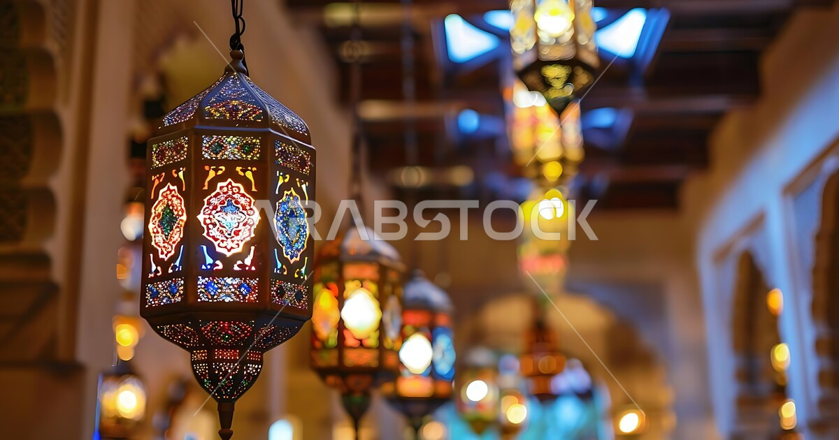 Islamic Arabic style antiques, lights and decorations, hanging luminous ...