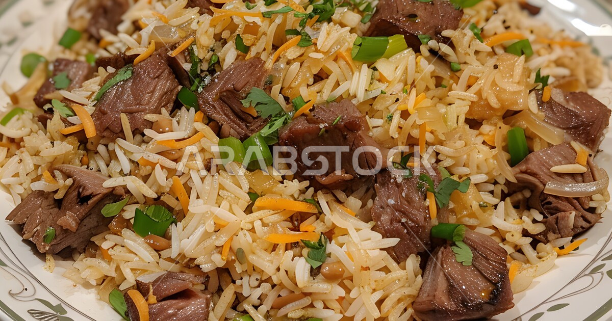 Traditional Arabic food and dishes, catering arts in oriental ...
