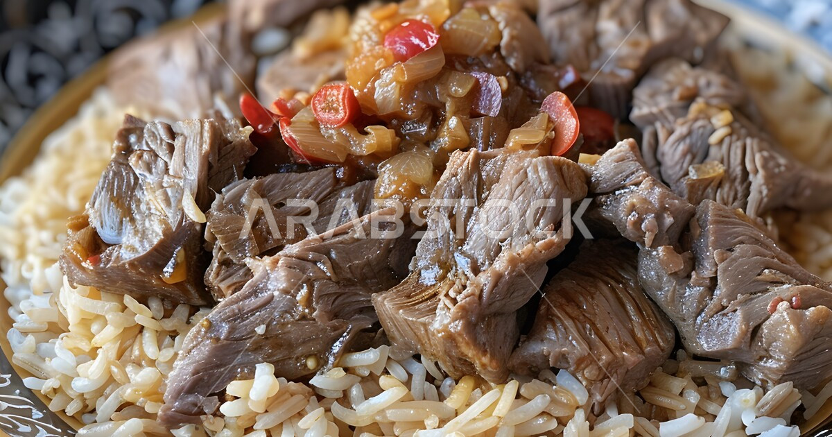 Traditional Arabic food and dishes, catering arts in oriental ...