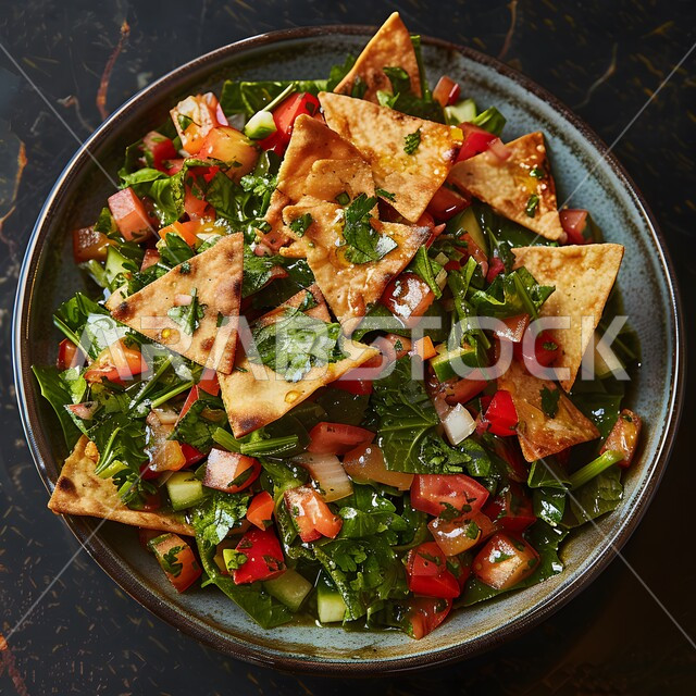 Delicious Arabic appetizers and salads in Saudi restaurants, a bowl ...