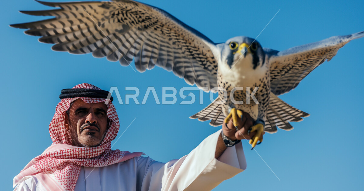 Falconry Club activities during the annual hunting season in Saudi ...