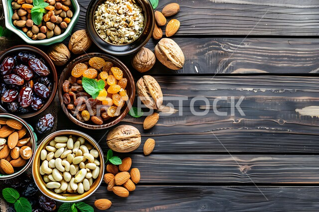 Saudi national local agricultural products and crops, plates filled ...