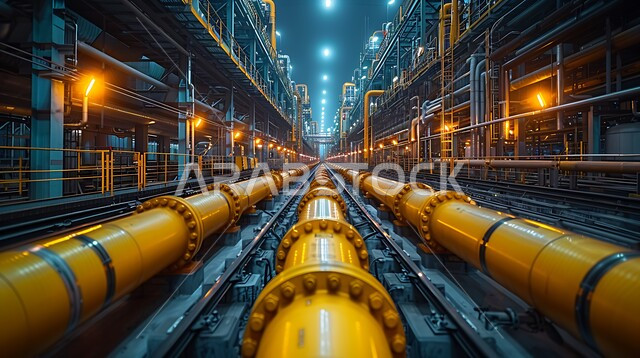 Oil refinery pipes in the Kingdom of Saudi Arabia, the use of modern ...