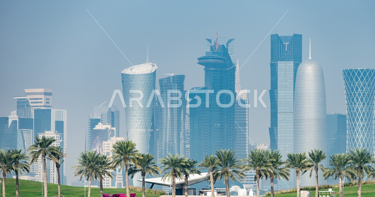 The architectural engineering art of the towers and skyscrapers on the ...