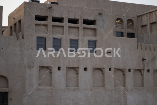Old style architecture, Al Maktoum House in Shindagha area of Dubai ...