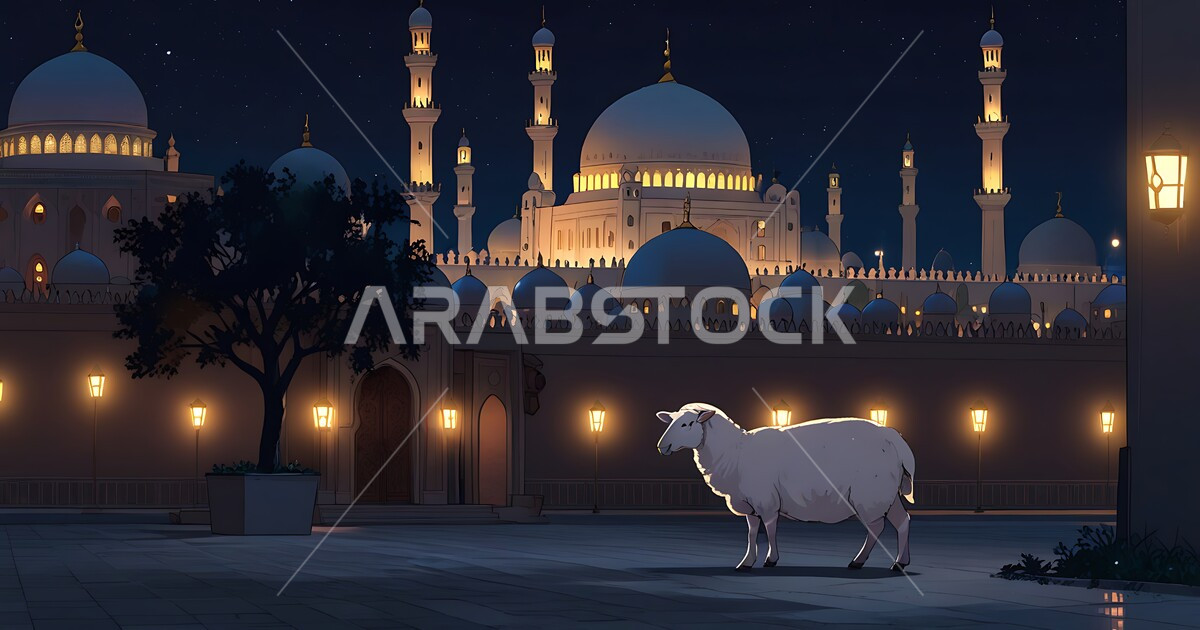 Sheep and sheep in the Kingdom of Saudi Arabia, cartoon drawings of a ...