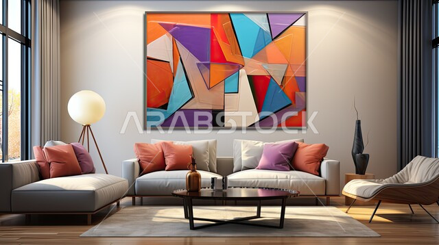 Abstract design style wall art, luxury interior design for villas and ...