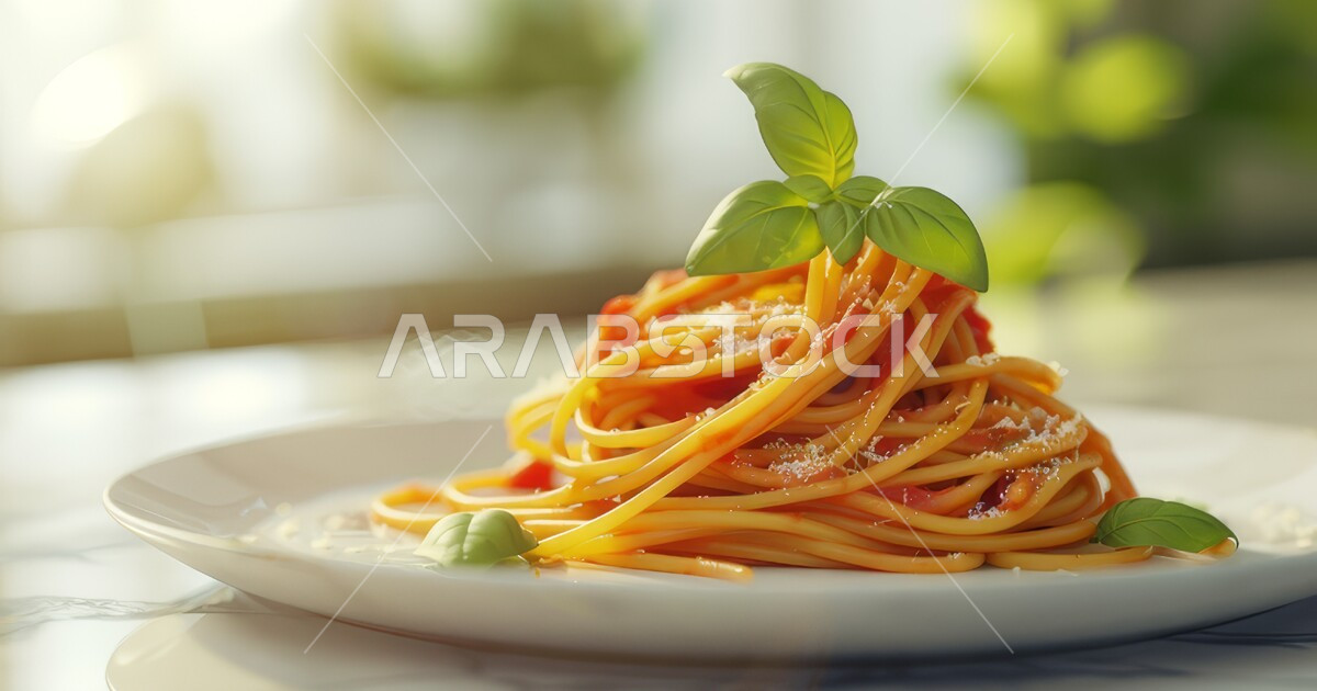 Fast food restaurants, a delicious pasta meal, a plate of spaghetti ...