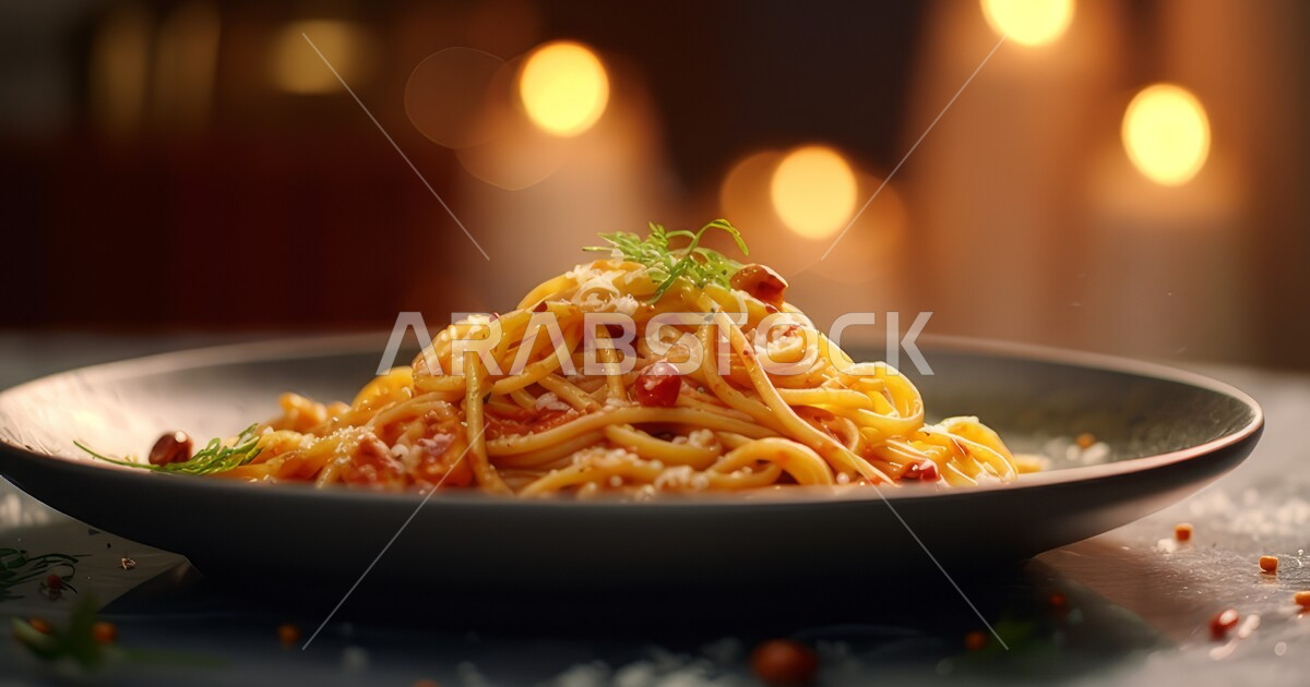 Fast food restaurants, a delicious pasta meal, a plate of spaghetti ...
