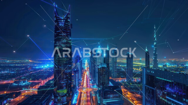 An imaginative future view of towers and skyscrapers in the Kingdom of ...