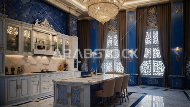Luxurious modern decor for a blue kitchen, modern kitchen designs in ...