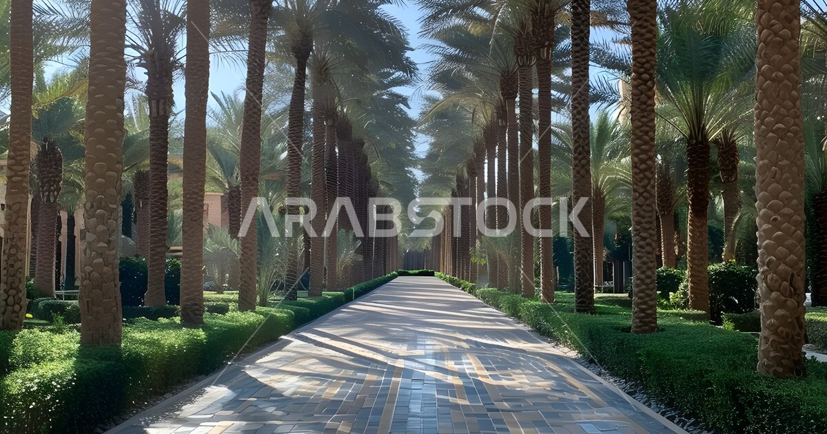 Date production farms, fruitful palm tree fields in the Kingdom of ...
