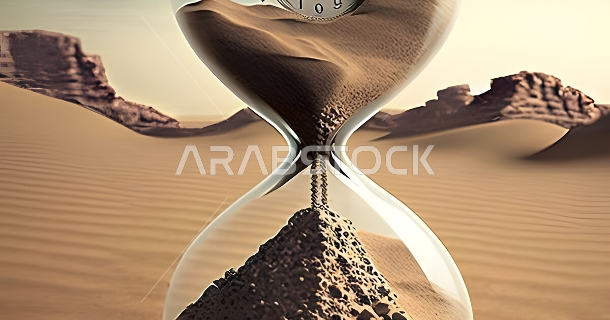 Old timekeeping tools, symbol to indicate the expiration of a period of ...