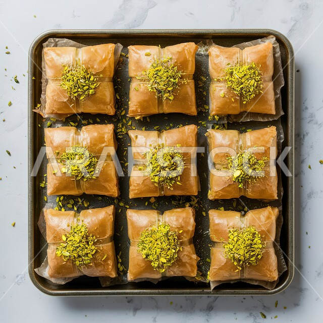 Delicious Saudi sweets with pistachios and nuts, hospitality for ...