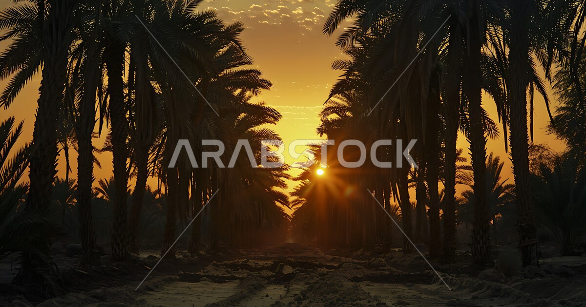 Agricultural fields and lands, local Arab national product, Saudi dates ...