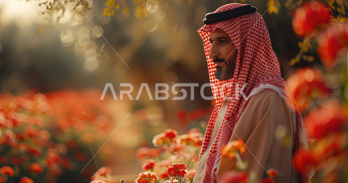 Interest in natural flower cultivation, side view of a Saudi Arabian ...