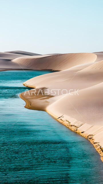 Golden sand on the Red Sea beach in Jeddah, recreational tourist places ...