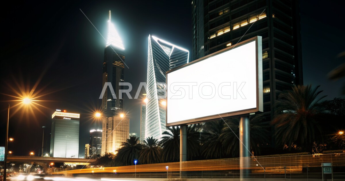 Towers and skyscrapers in the Kingdom, a Unipole billboard hung in the ...