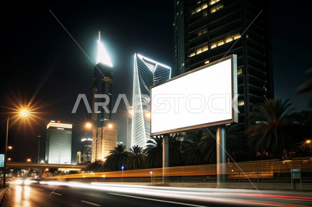 Towers and skyscrapers in the Kingdom, a Unipole billboard hung in the ...