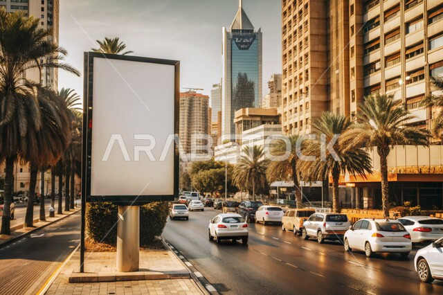 Towers and skyscrapers in the Kingdom, a Unipole billboard hung in the ...