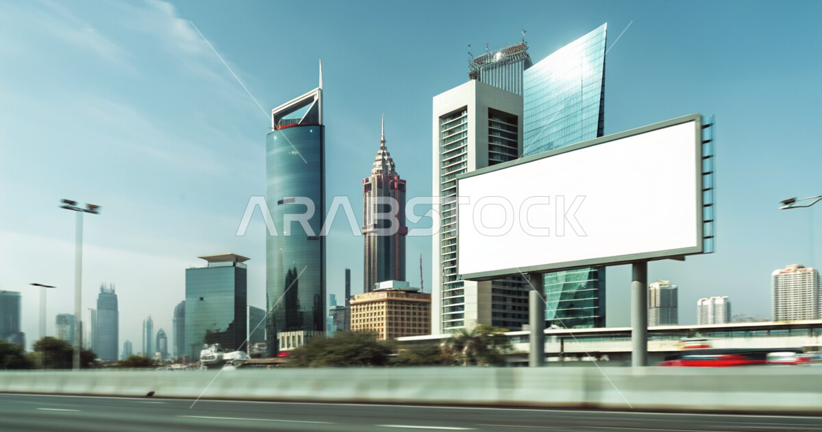 Towers and skyscrapers in the Kingdom, a Unipole billboard hung in the ...