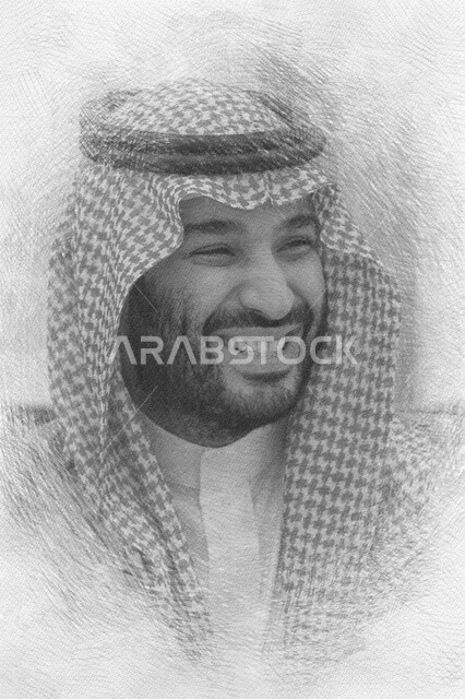Arts and talents of drawing in the Kingdom, a pencil mural of His Royal ...