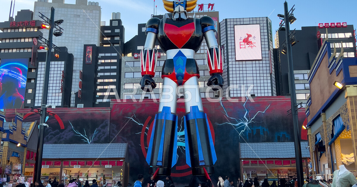 The giant Grendizer model at Boulevard World in Riyadh, distinctive ...