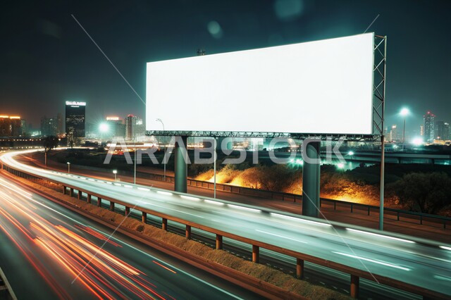 Advertisements and marketing offers in Saudi Arabia, blank white sign ...