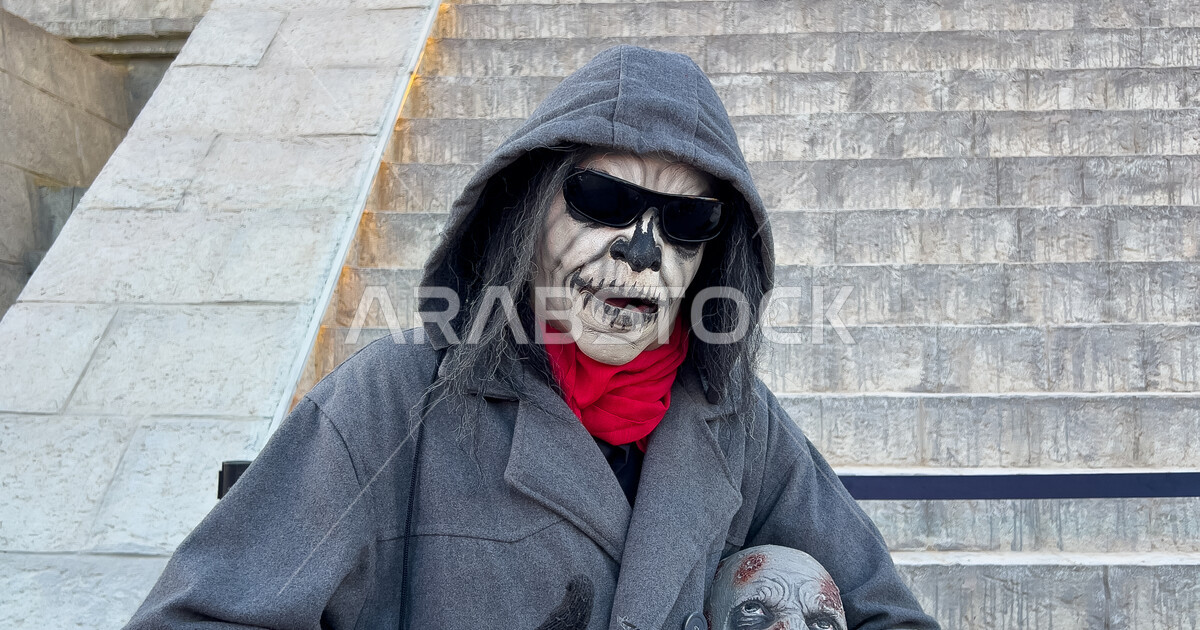 Various entertainment events and activities, a close-up of a zombie ...