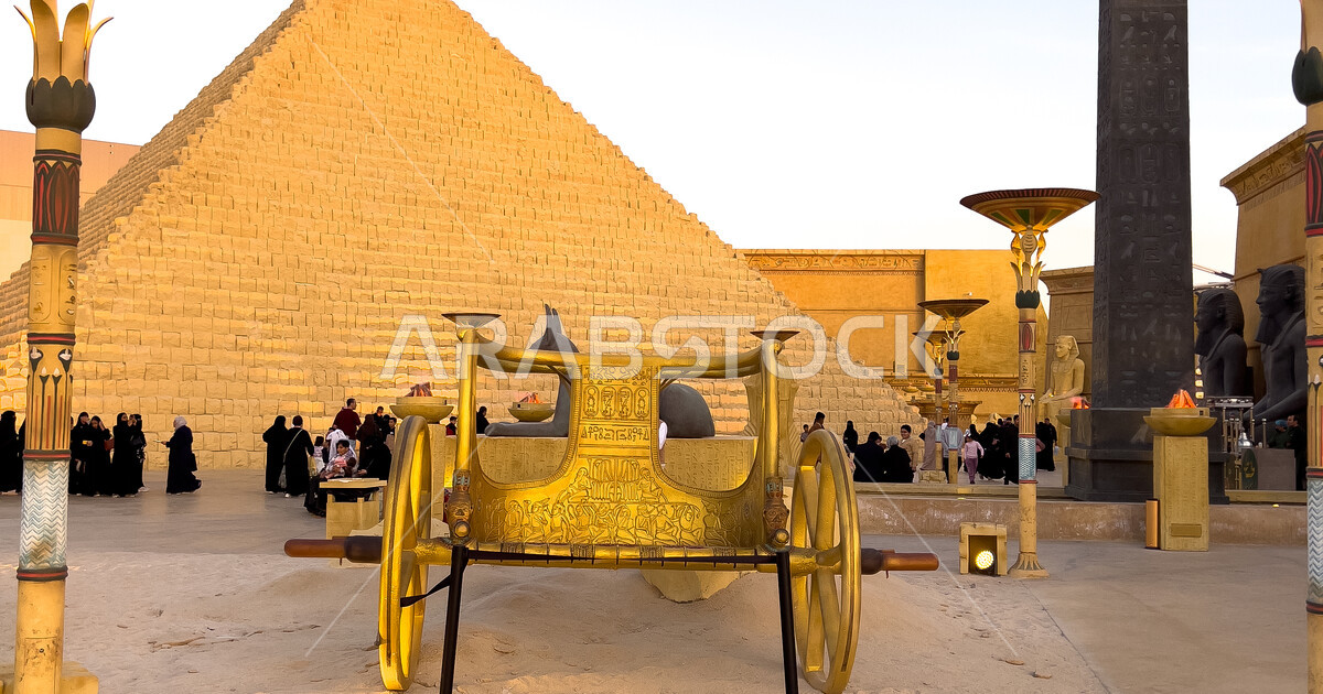 Pyramids and stone sculptures, historical monuments and landmarks in ...