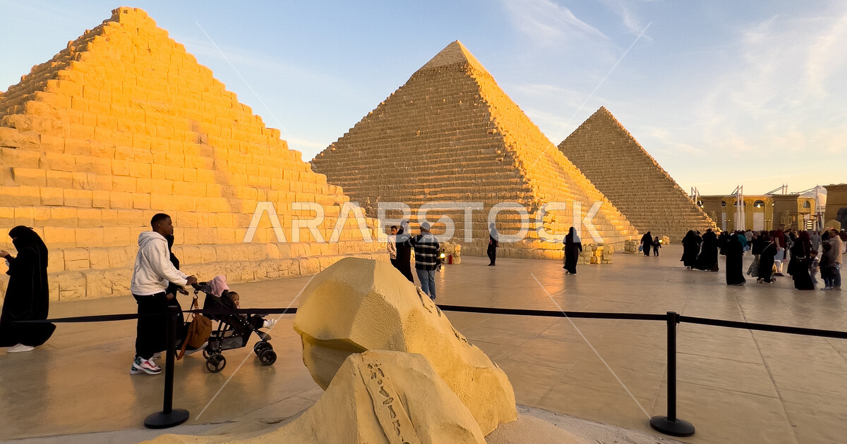 Pyramids and stone sculptures, historical monuments and landmarks in ...